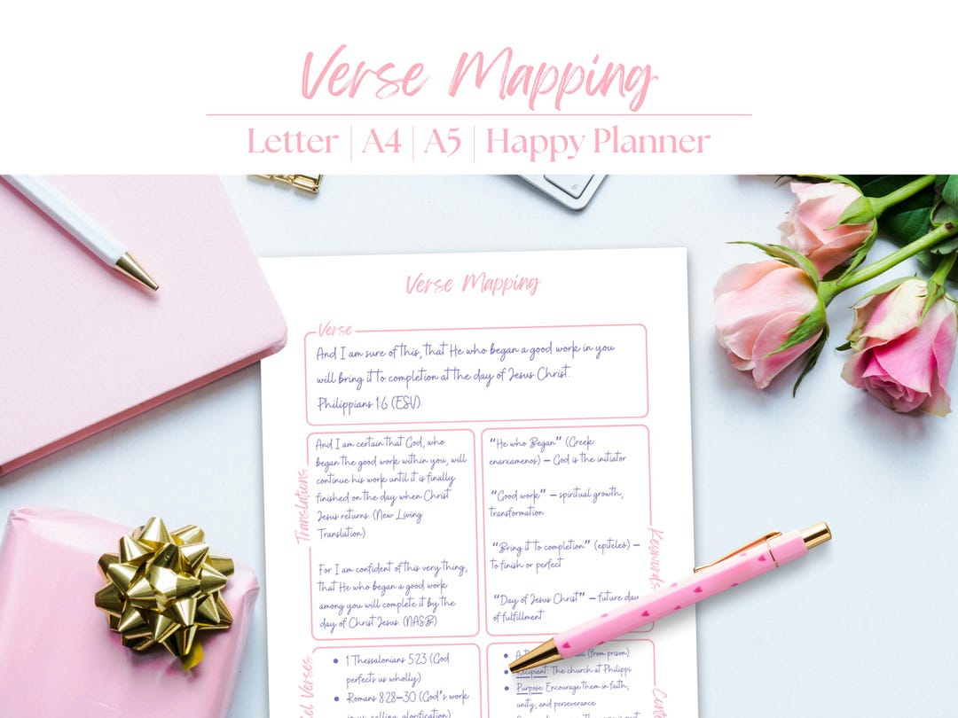 Verse Mapping Bible Study Pink Printables James Method Study Guide ...