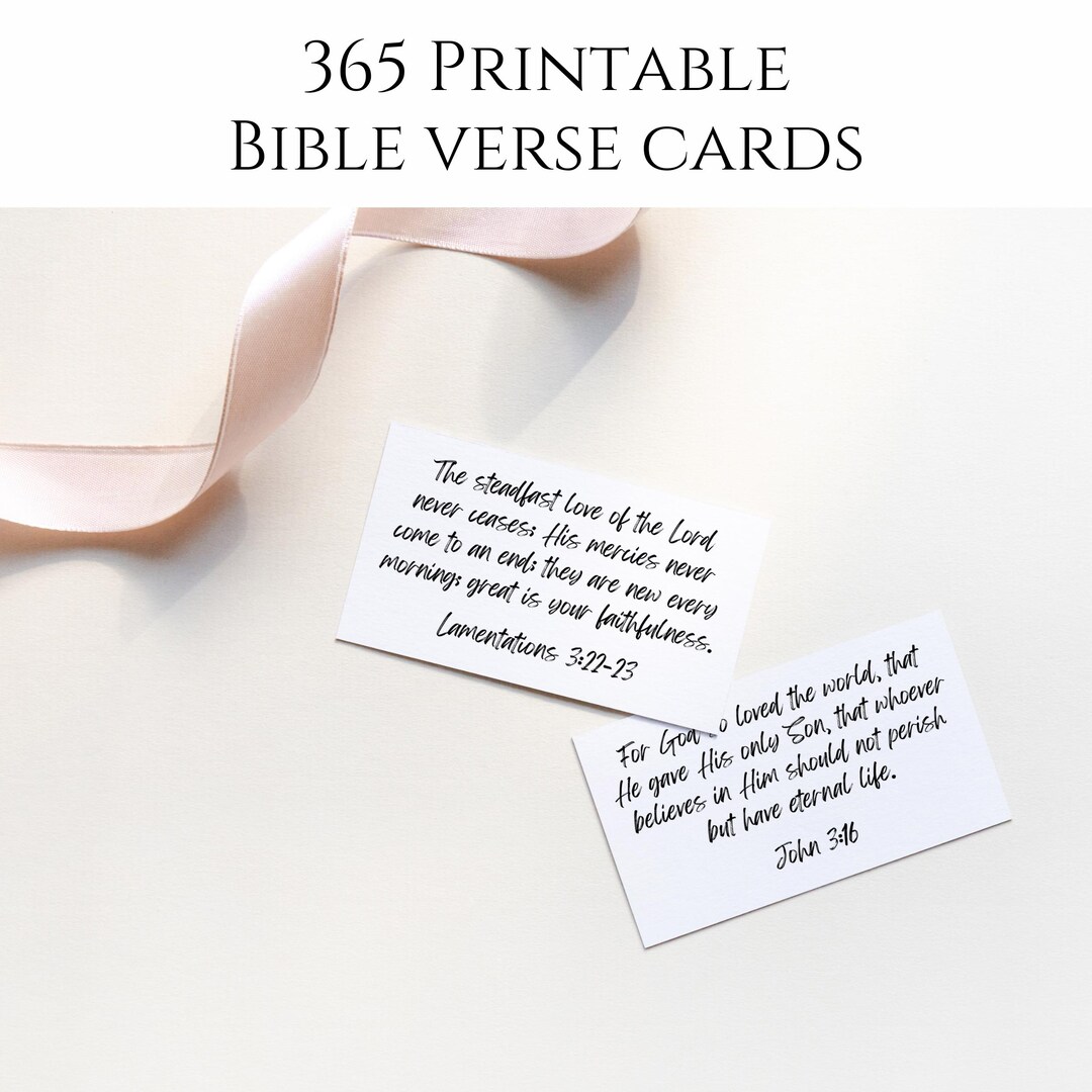 365 Bible Verse Cards Set: One Year of Daily Scriptures Printable ...