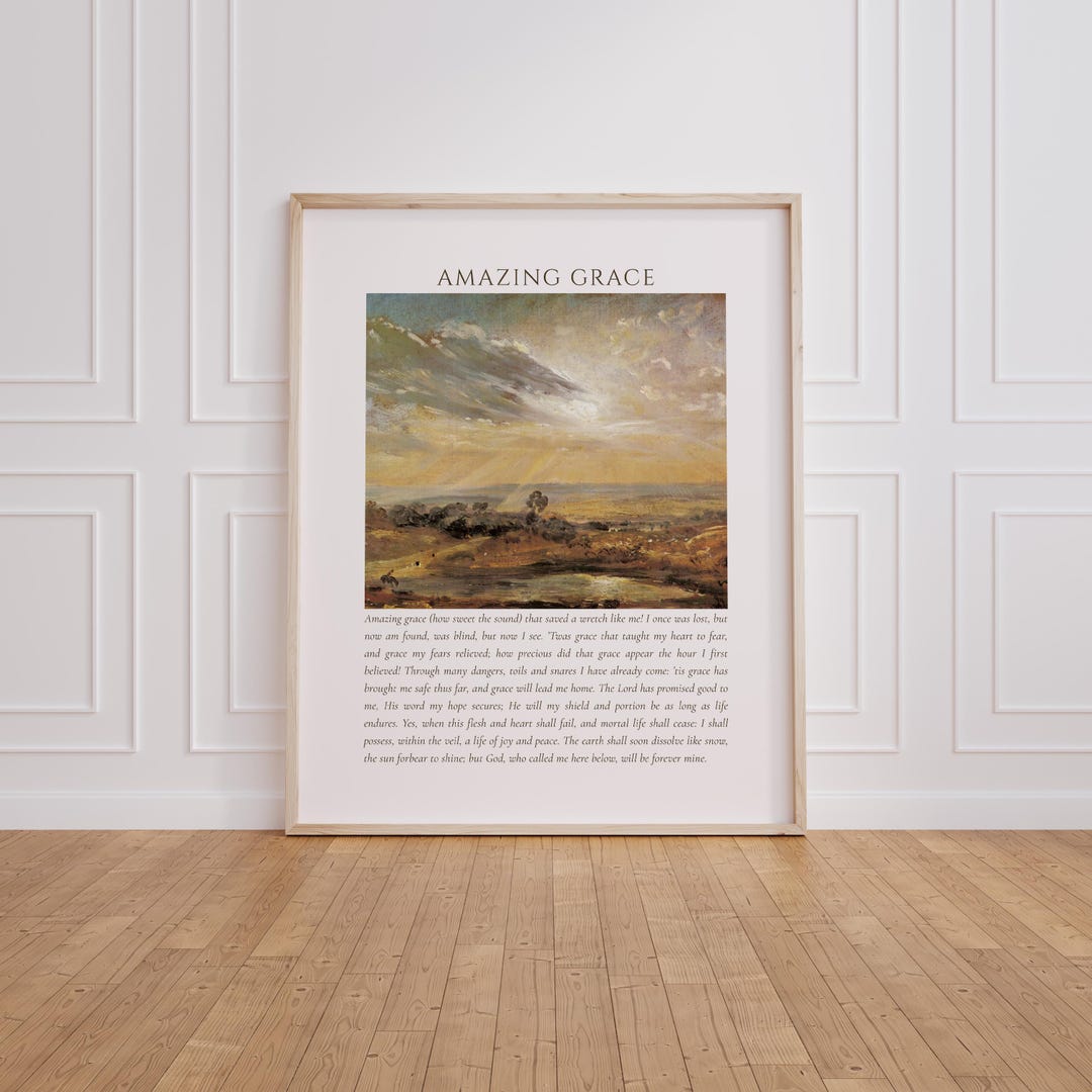 Amazing Grace Print Digital Download Hymn Wall Art Printable Vintage ...