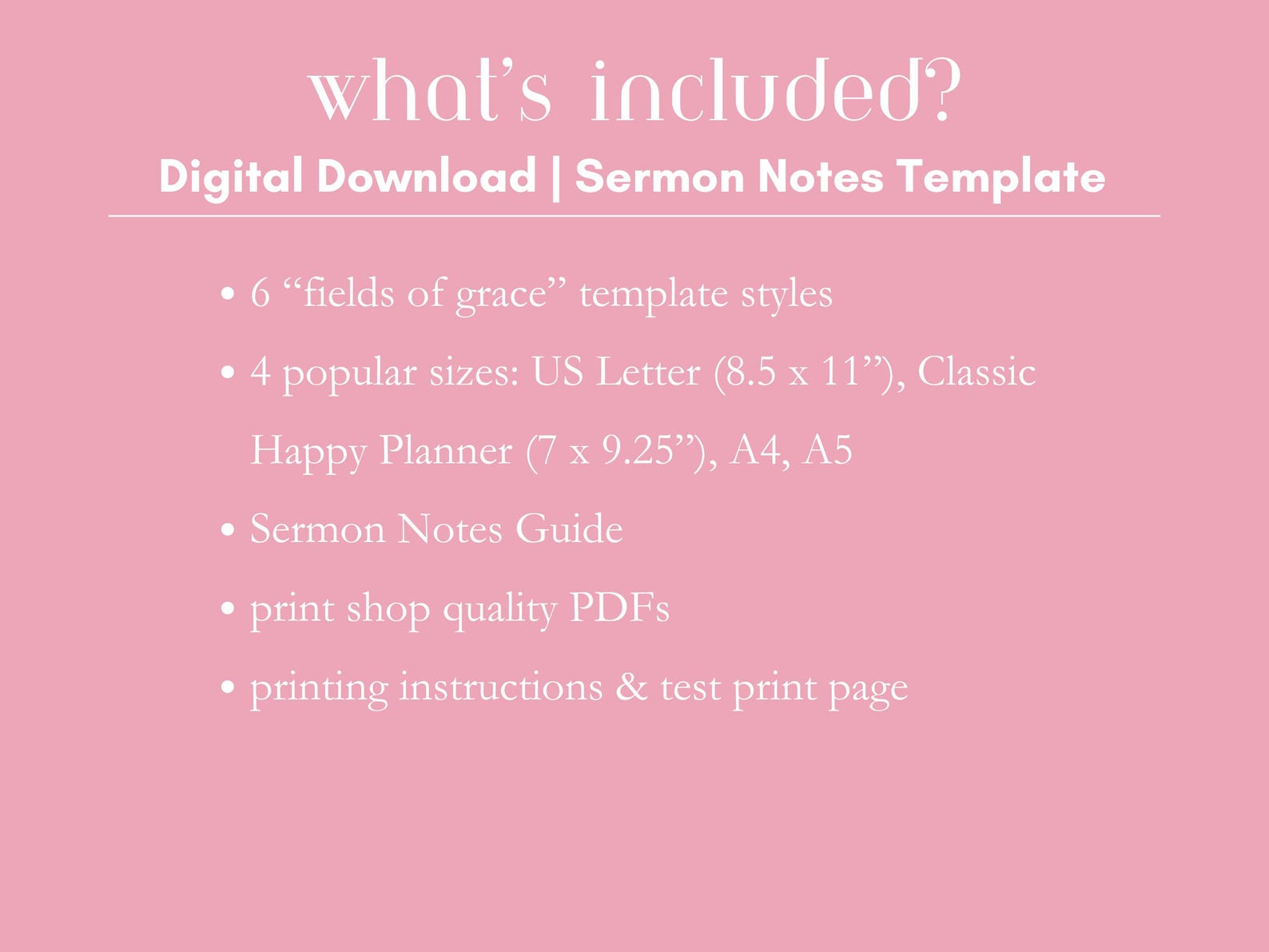 Sermon Notes Templates Bundle: Guided Worship Reflection Worksheets, 6 ...