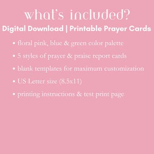 Printable Prayer Request and Praise Report Cards Pink Floral Blank ...