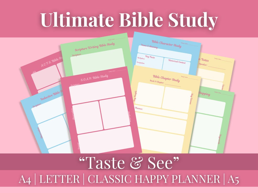 Printable Bible Study Binder Digital Prayer Journal Templates Christian ...
