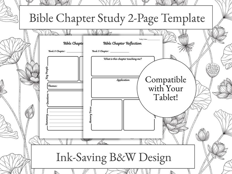 Minimalist Bible Chapter Study Template, Printable Chapter Reflection Bible Study PDF, Women's ...