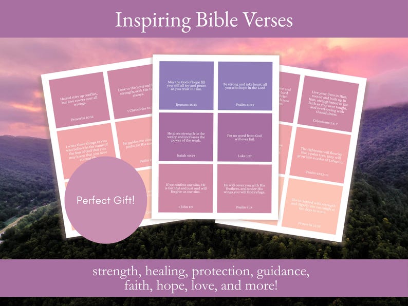 125 Bible Verse Cards Vol. 1, Inspiring NIV Scripture Printables ...