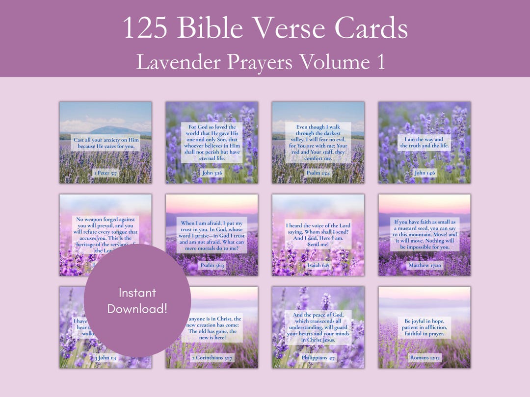 125 Bible Verse Cards Vol. 1, Inspiring NIV Scripture Printables ...