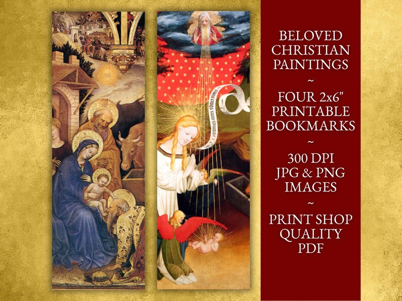 Vintage Nativity Bookmarks Sheet 2x6" Junk Journal Collage Strips ...