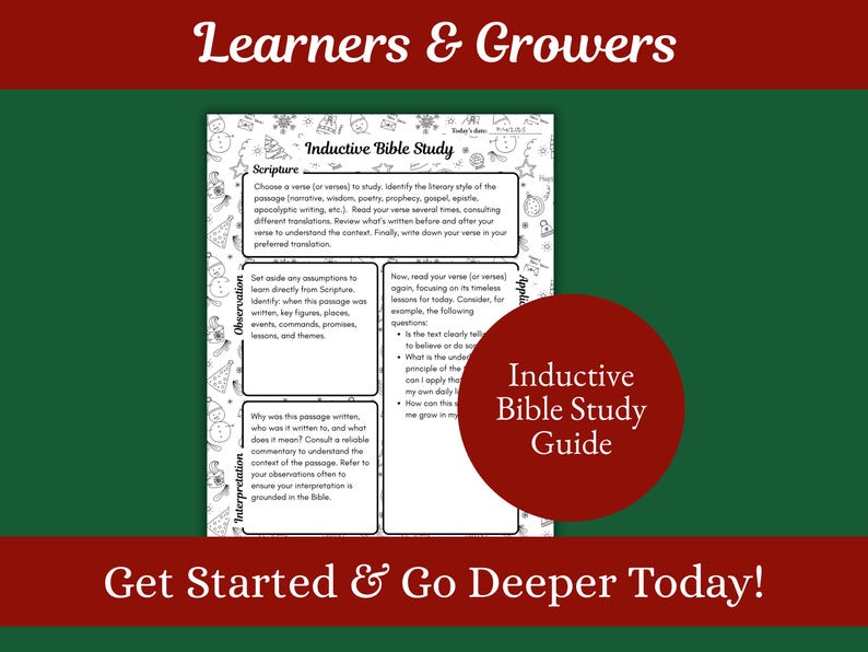Inductive Bible Study Templates Printable Christmas Reading Plan ...