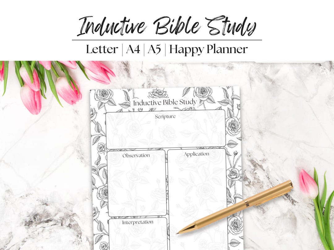 Inductive Bible Study Method Printable Roses Scripture Worksheet ...