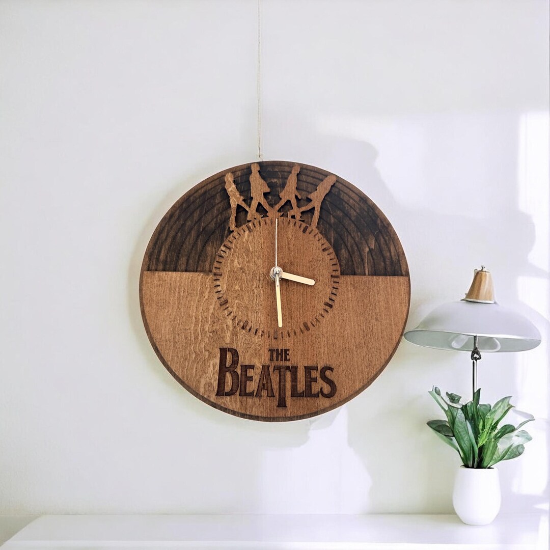 The Beatles Wood Wall Clock - Etsy