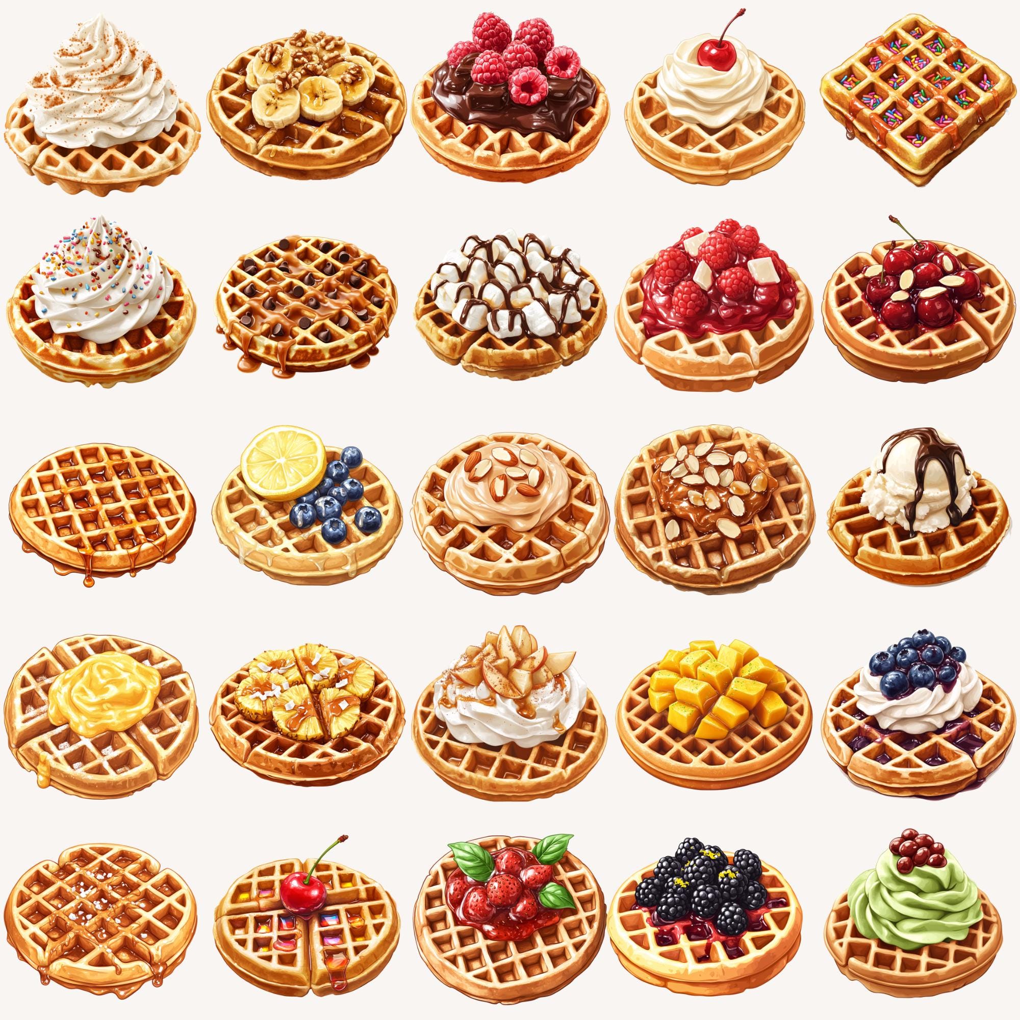 Waffle Clipart – 50 PNG Breakfast Illustrations, Commercial Use ...