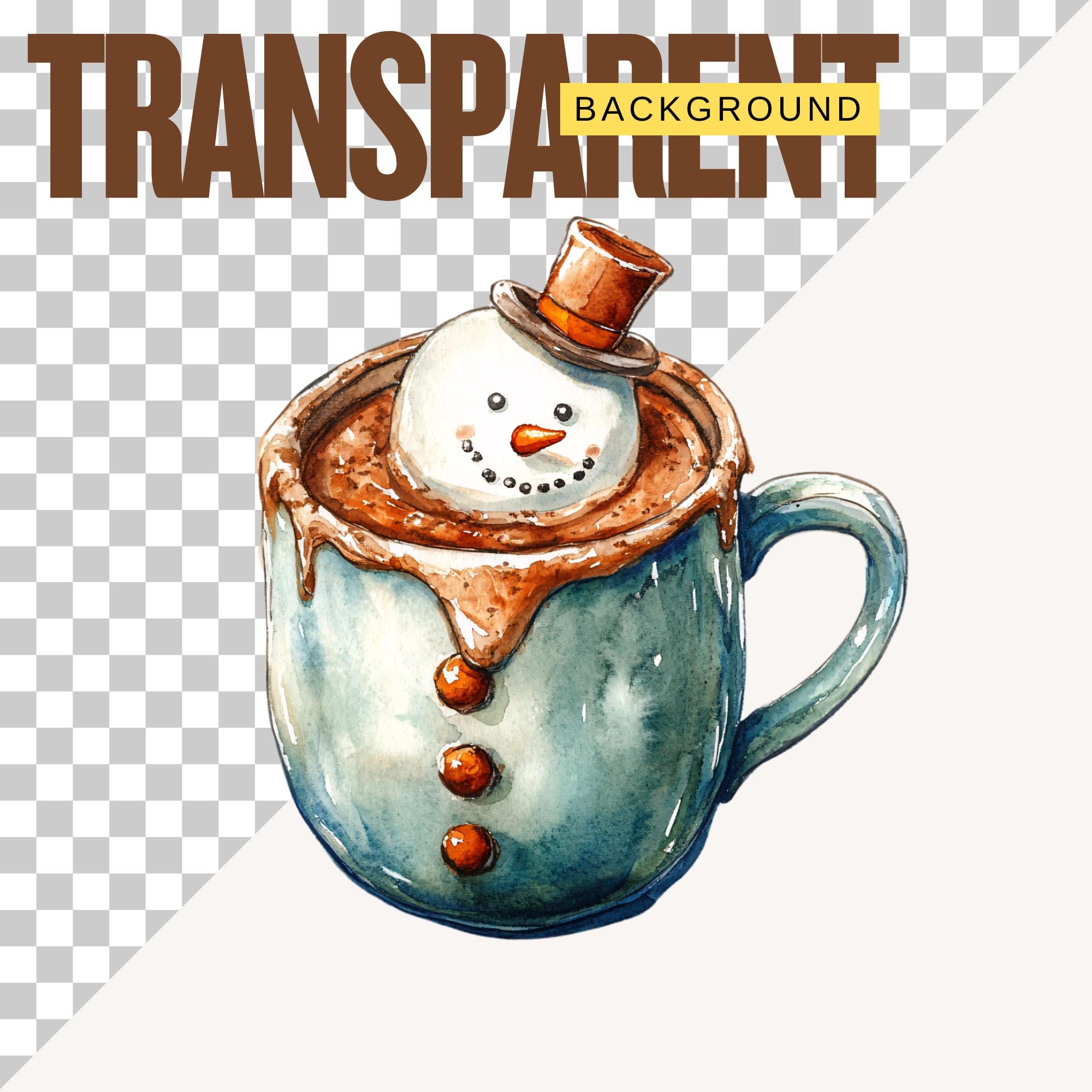 Watercolor Hot Chocolate Clipart - 25 PNG Files, Christmas Hot Cocoa ...