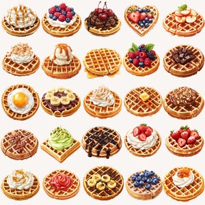 Waffle Clipart – 50 PNG Breakfast Illustrations, Commercial Use ...