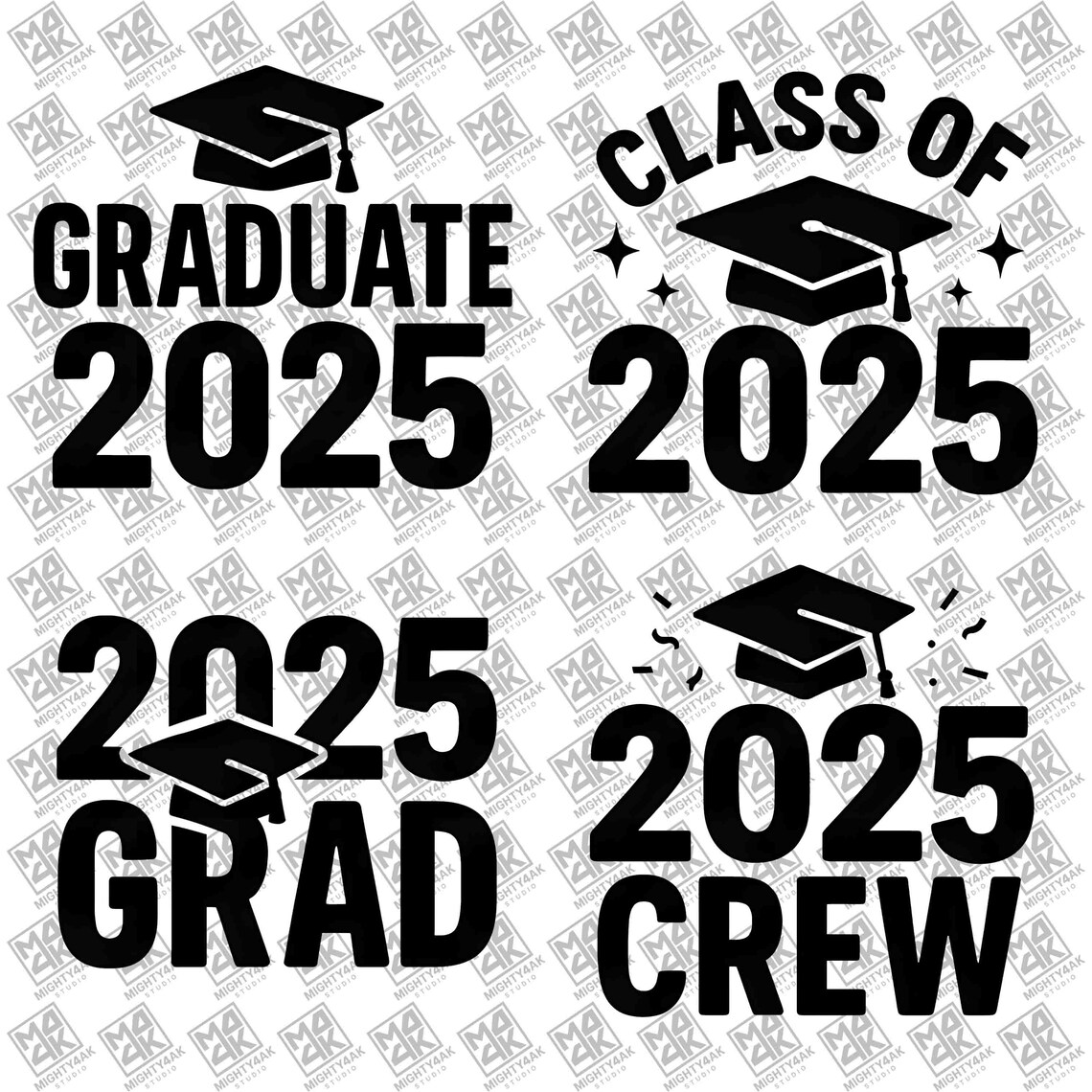 Graduation 2025 Png Bundle Class of 2025 PDF Senior 2025 Graduate Cap ...