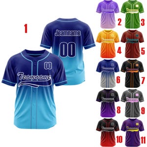 Custom Team Name Baseball Uniforms，gradient Baseball Uniforms ...