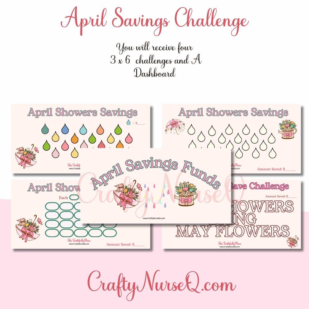 April Showers Savings Challenge Bundle | Spring Mini Savings Challenges ...