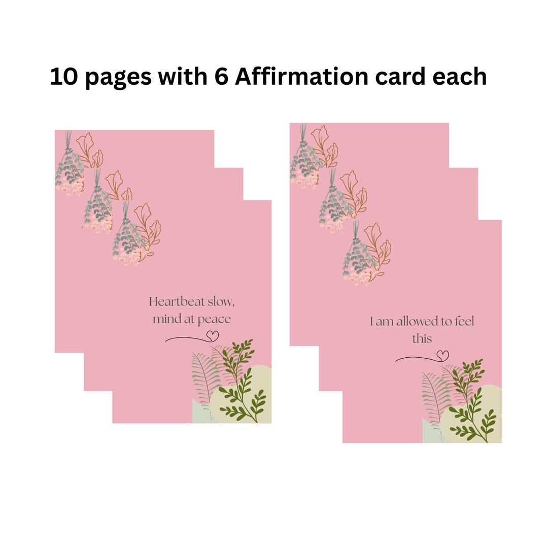 Transformative Affirmation Deck, Instant Download for Mental Wellness ...