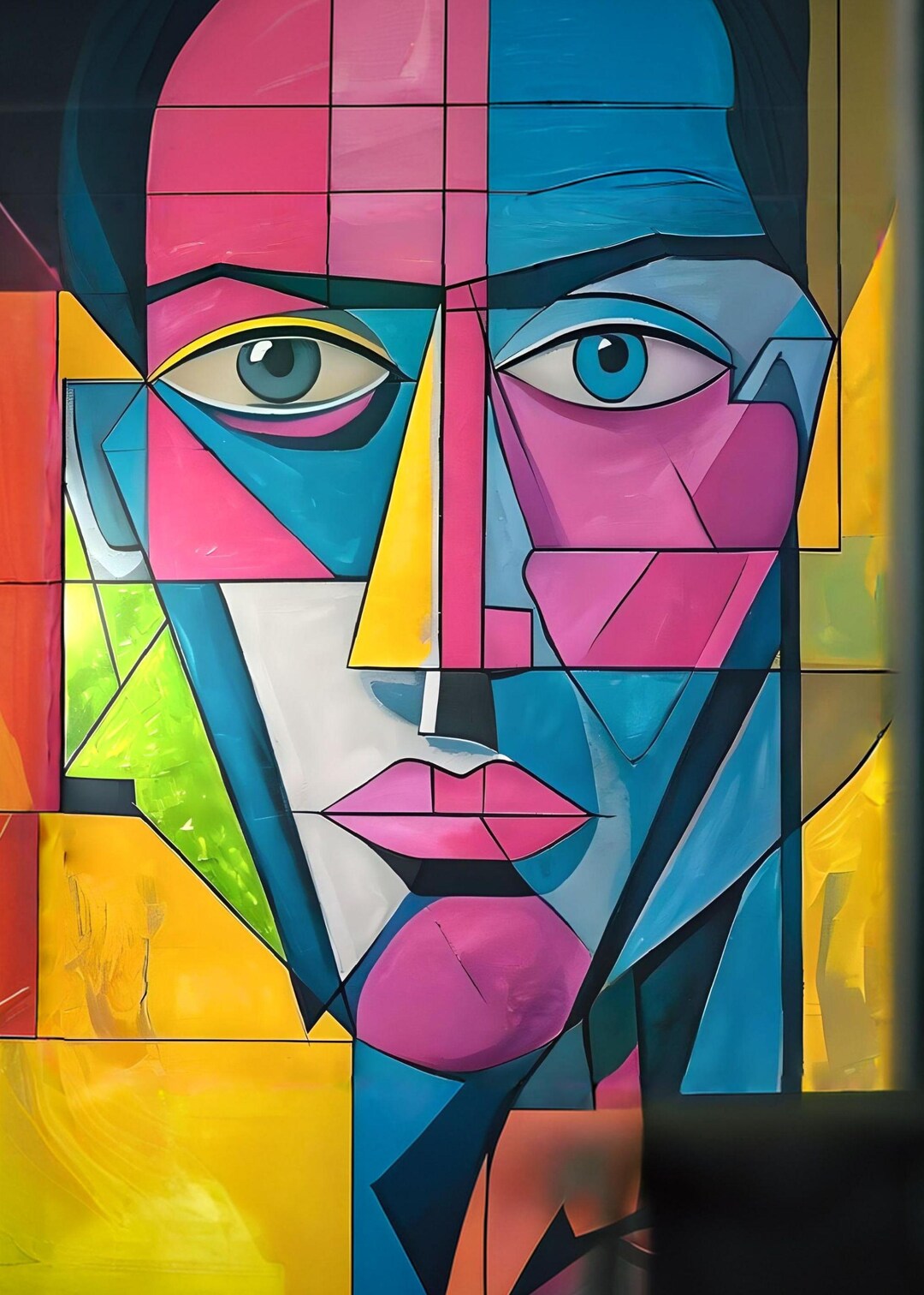 Cubism Inspired Self Portrait Art - Abstract Man Painting - Etsy