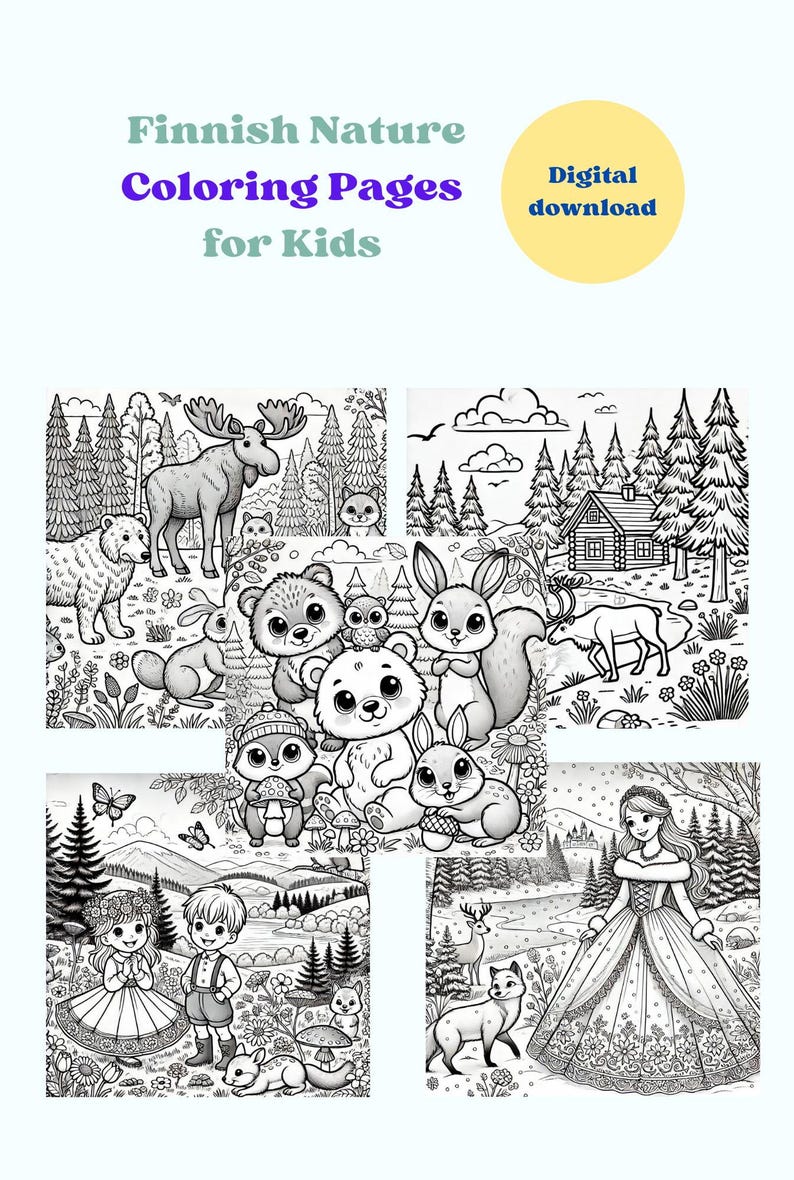 Digital Kids Coloring Pages - Printable Nature & Wildlife Coloring ...