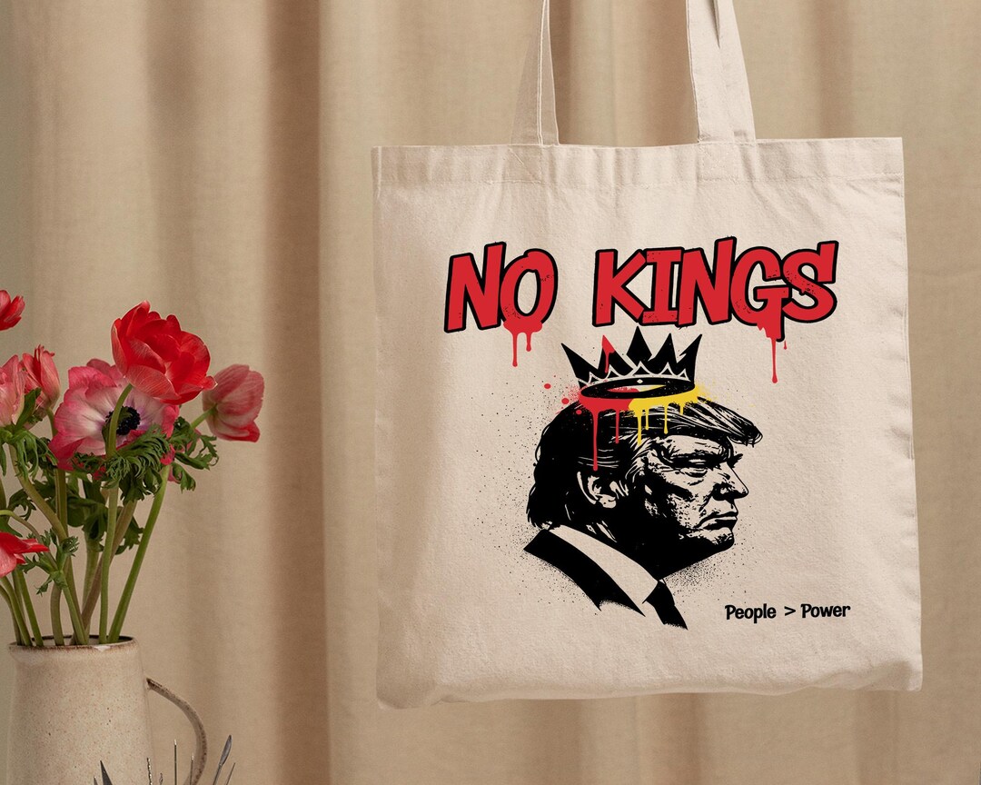 No Kings Anti Trump Political Tote Bag, Street Art Design - Etsy