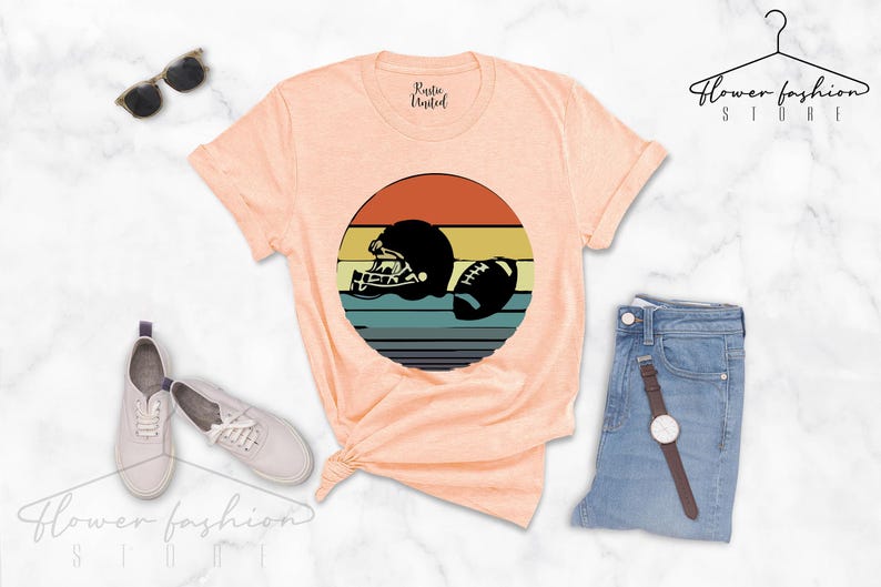 Retro Football Helmet T-shirt, Game Day Tee - Etsy