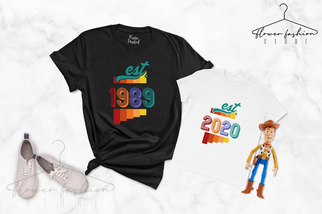Retro Established Year Matching Shirts for Parent and Child,1989 and ...