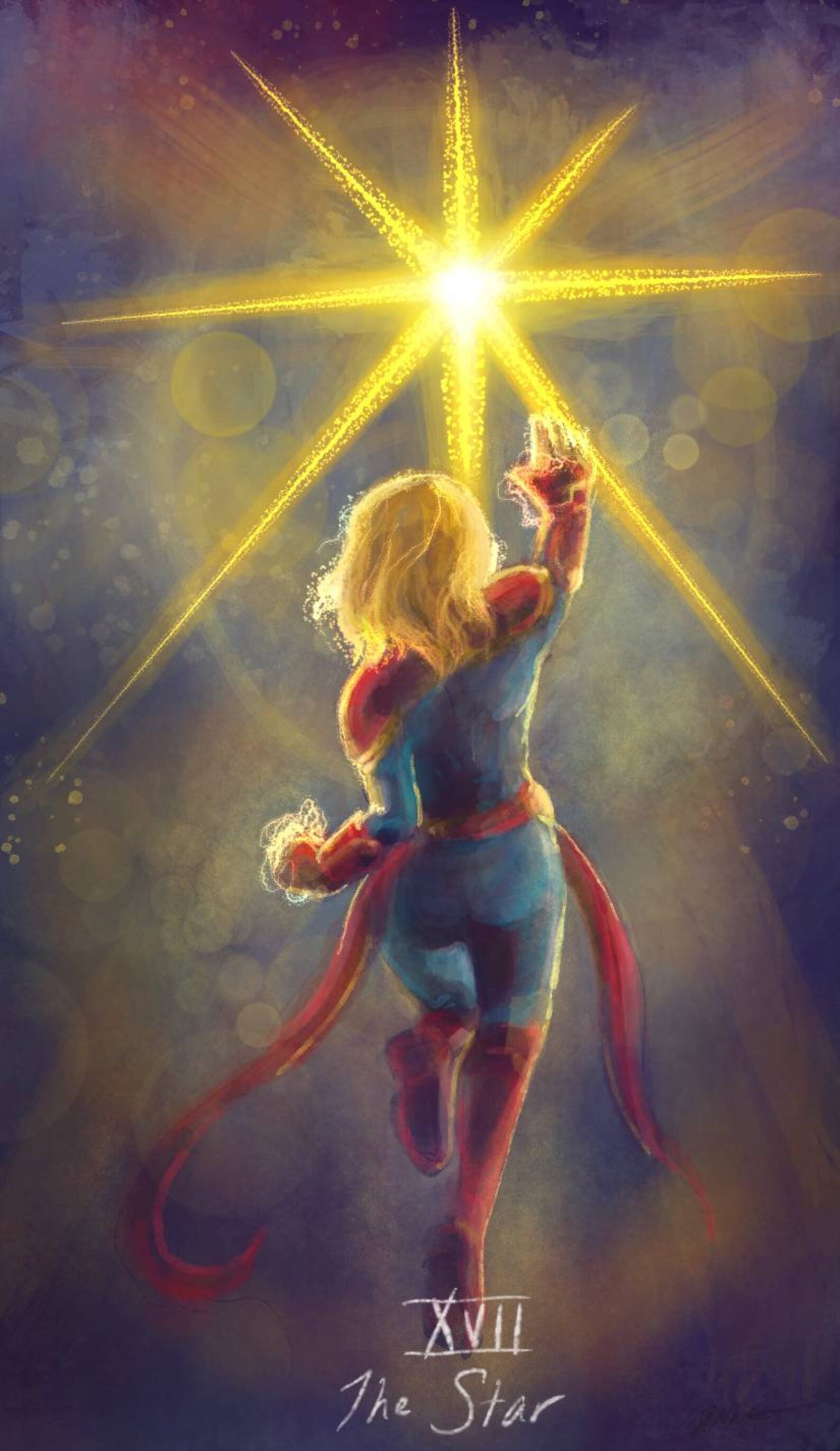 The Star XVII Captain Marvel Arcana Poster tarot comics | Etsy
