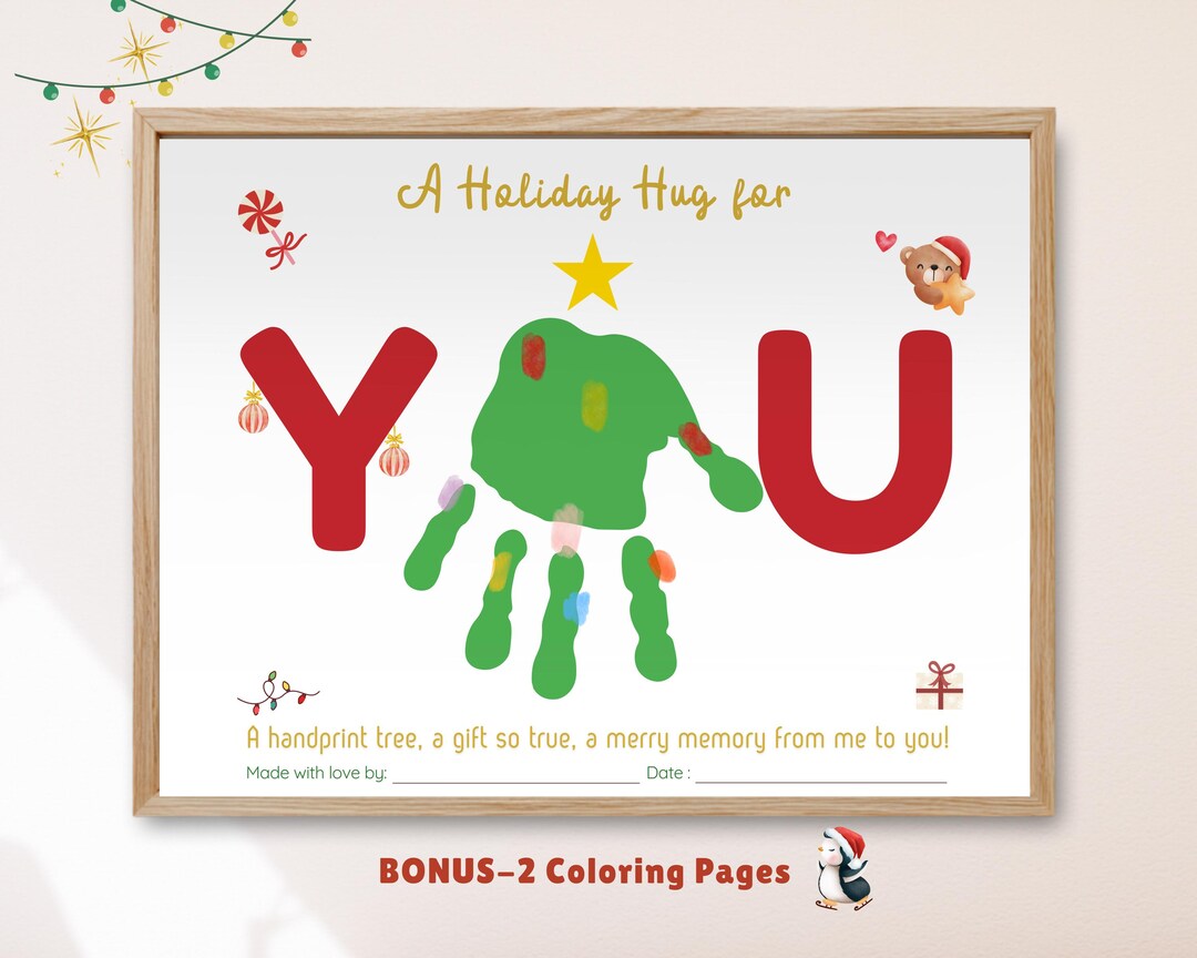 Handprint Christmas Tree Craft Template | Kids Holiday Keepsake ...