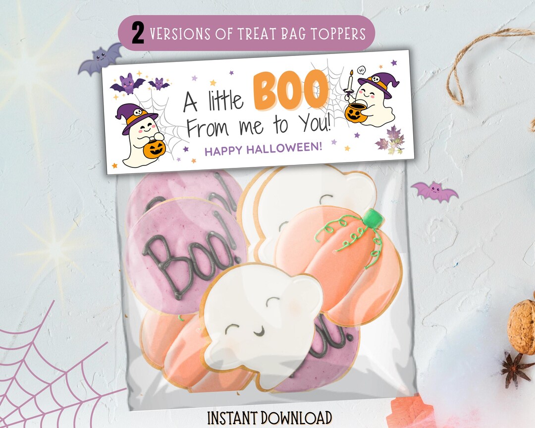 Halloween Treat Bag Topper, Printable Cookie Bag Topper , Candy Bag ...