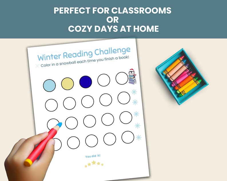 Winter Reading Challenge Printable, Kids Reading Log, Reading Tracker ...