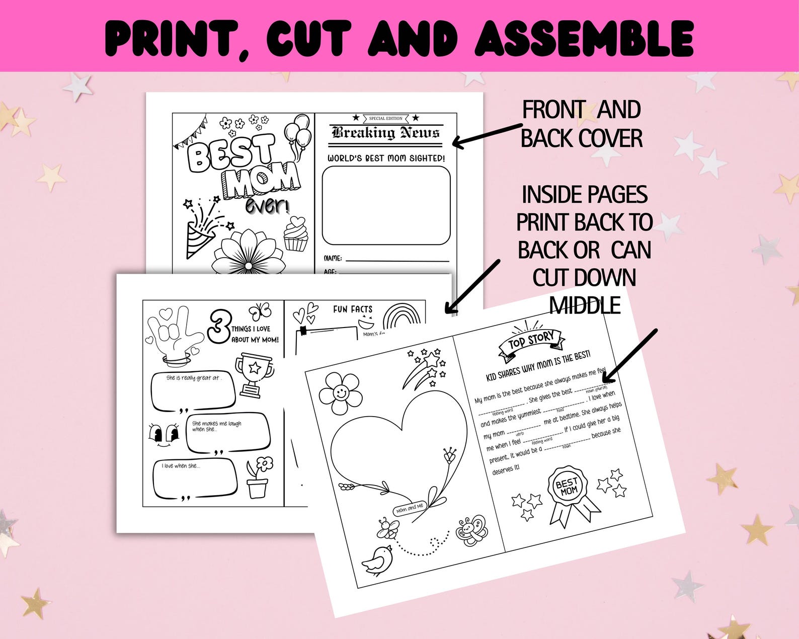 Mother's Day Activity Book, Printable Coupons, Coloring Coupons for Mom ...