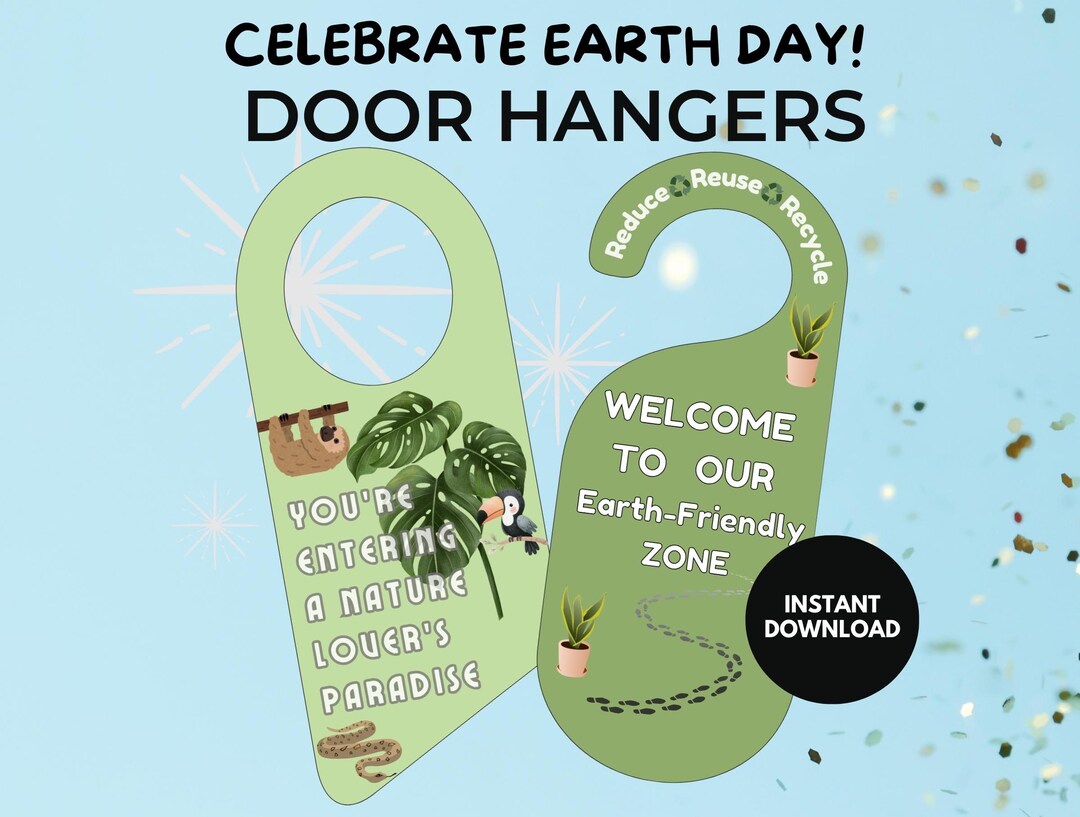 Earth Day Door Hanger Printable for Home or Classroom |teacher Door ...