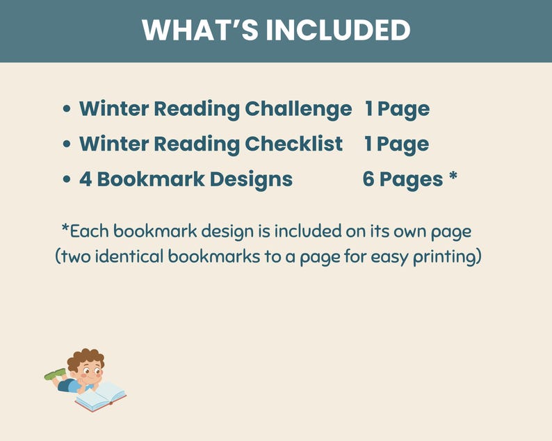 Winter Reading Challenge Printable, Kids Reading Log, Reading Tracker ...