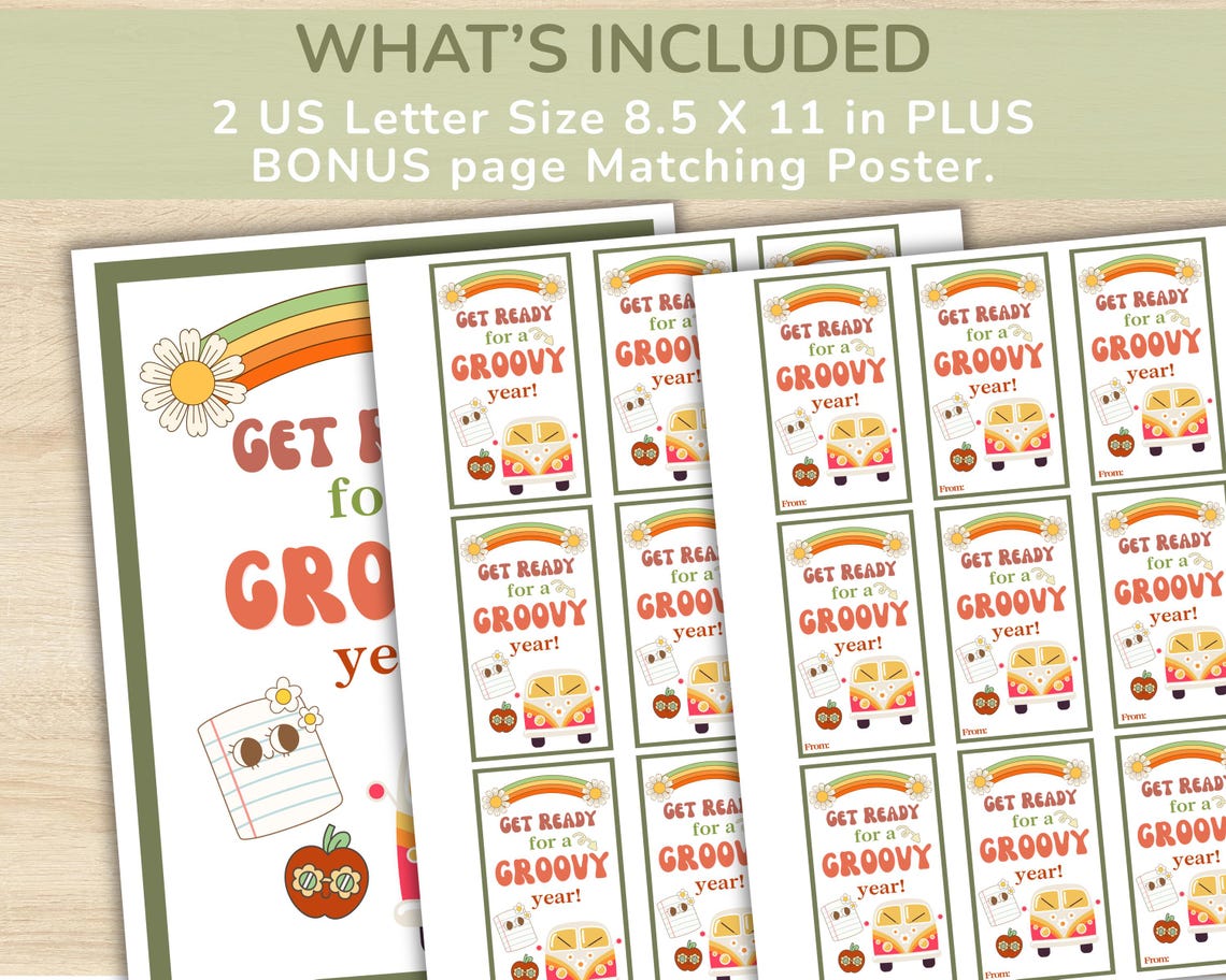 Groovy Back to School Gift Tags for Students, Groovy Themed Classroom ...