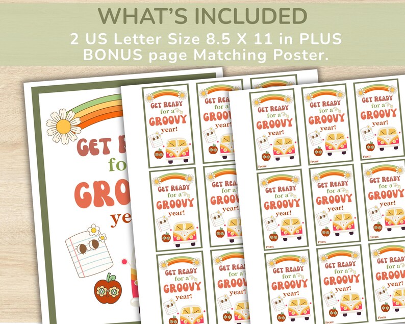 Groovy Back to School Gift Tags for Students, Groovy Themed Classroom ...