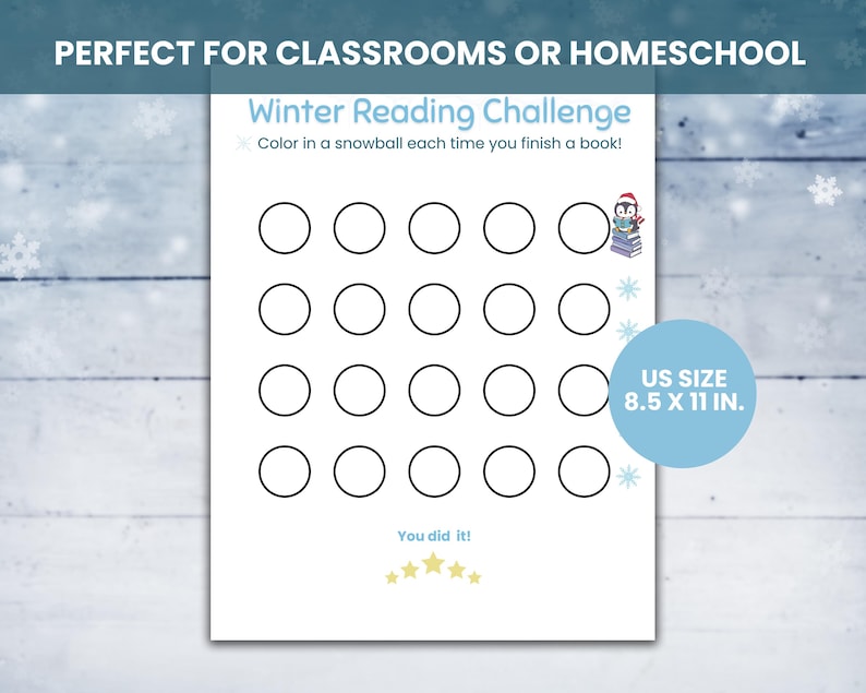 Winter Reading Challenge Printable, Kids Reading Log, Reading Tracker ...