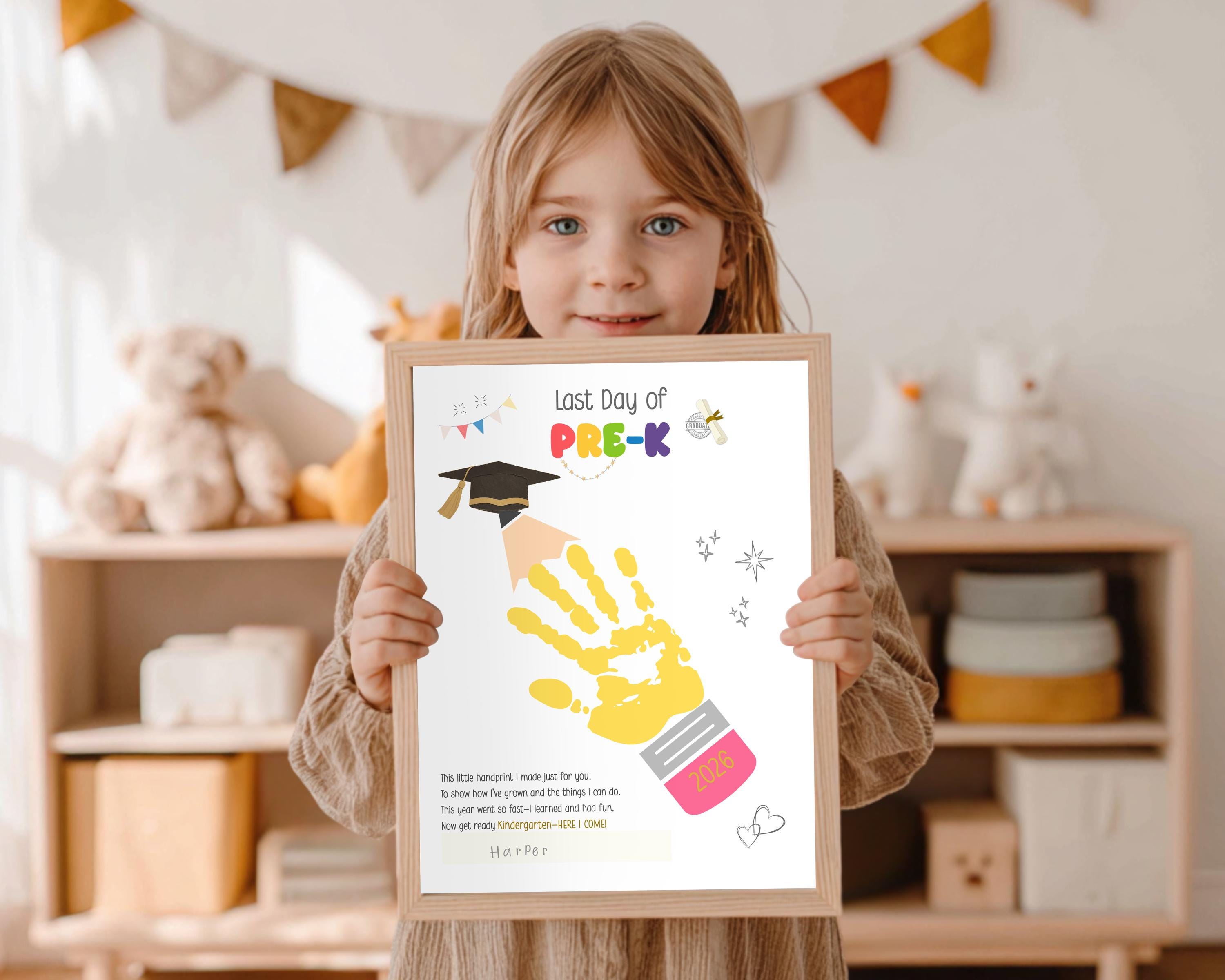 Last Day of Pre-k Handprint Craft, Prek Graduation Keepsake, End of ...