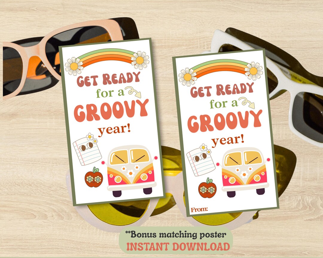 Groovy Back to School Gift Tags for Students, Groovy Themed Classroom ...