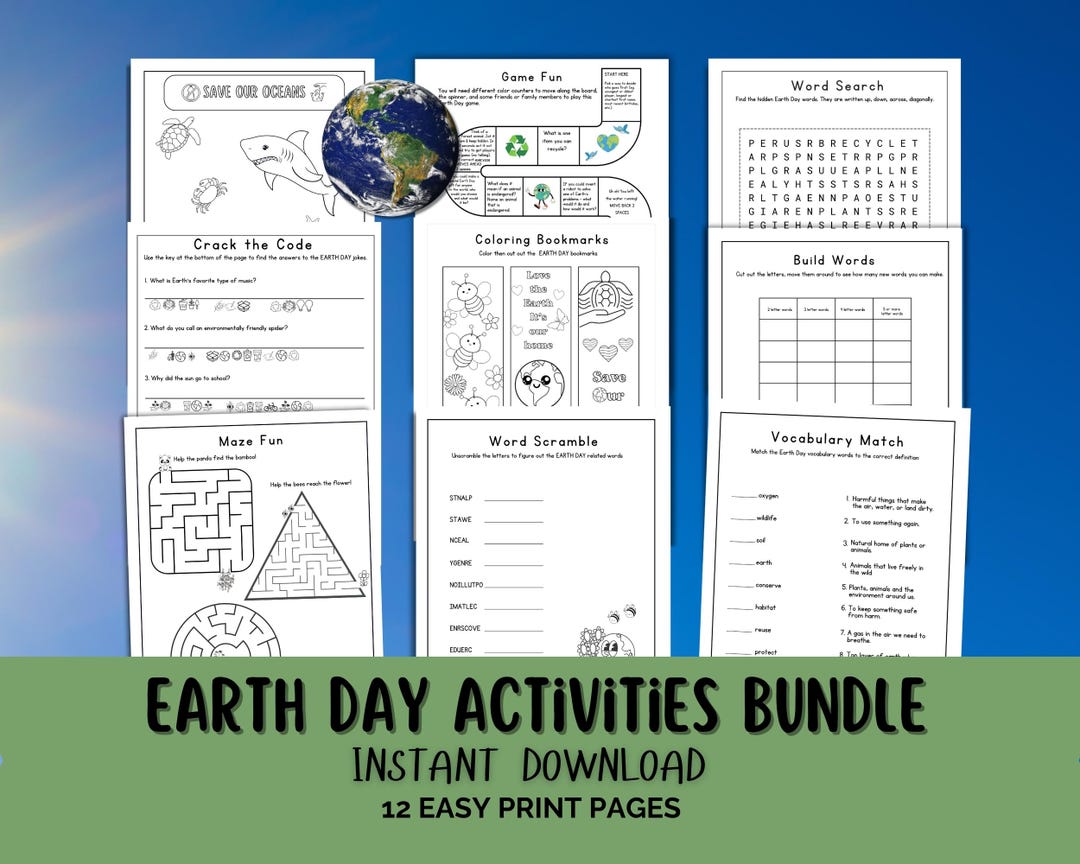 Earth Day Printable | Earth Day Activities | Earth Day Puzzles | Reduce ...