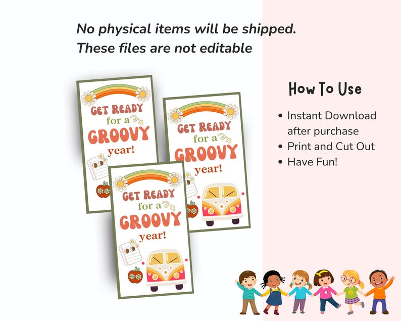 Groovy Back to School Gift Tags for Students, Retro Groovy Classroom ...