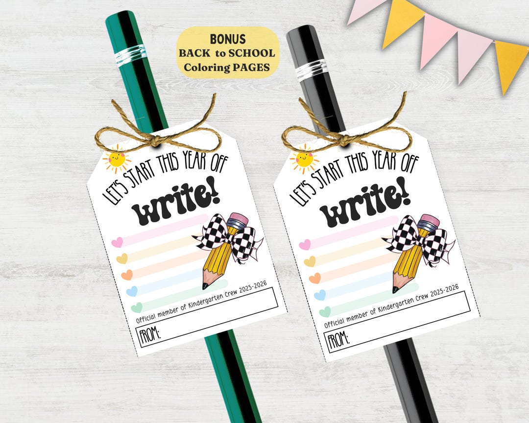 Welcome Kindergarten Students Gift Tags Back to School, Start This Year ...