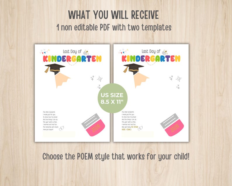 Last Day of Kindergarten Handprint Craft Printable, End of Year ...