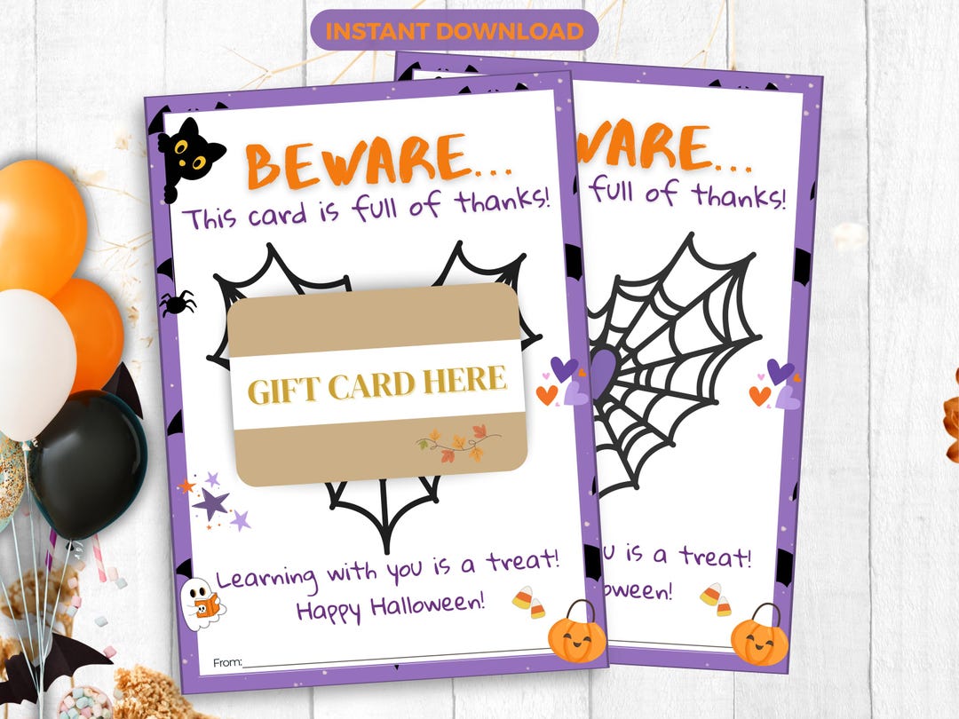 Teacher Halloween Gift Card Holder, Halloween Teacher Appreciation Gift ...