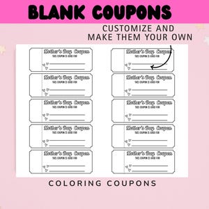 Mother's Day Activity Book, Printable Coupons, Coloring Coupons for Mom ...