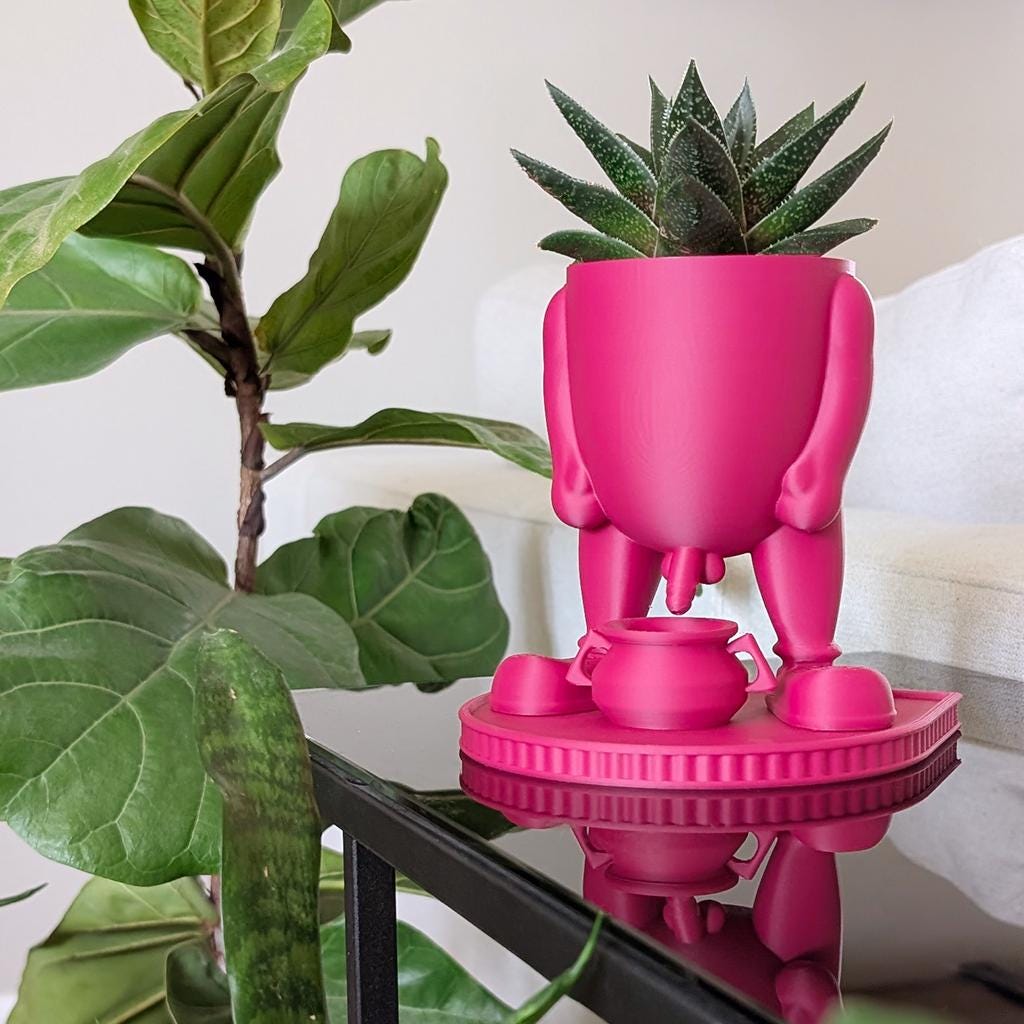 Peeing Planter Pot | SMALL | Wall Mounted | Drainage Pot | Nursery Pot ...