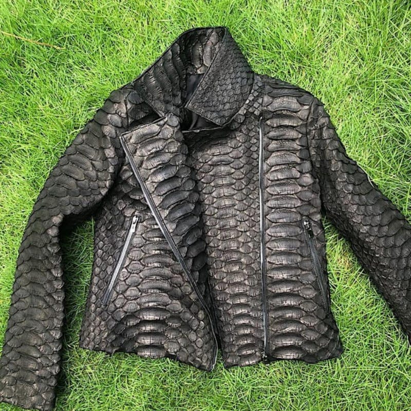 Snake Skin Biker Jackets Mens - Etsy