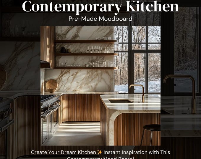 Premade Modern Kitchen Mood Board Design, Virtual Interior Design ...