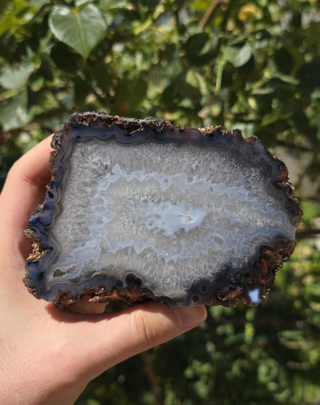 Blue Banded and Crystal Agate, Crystal Quartz Agate, Turkish Agate Pair ...