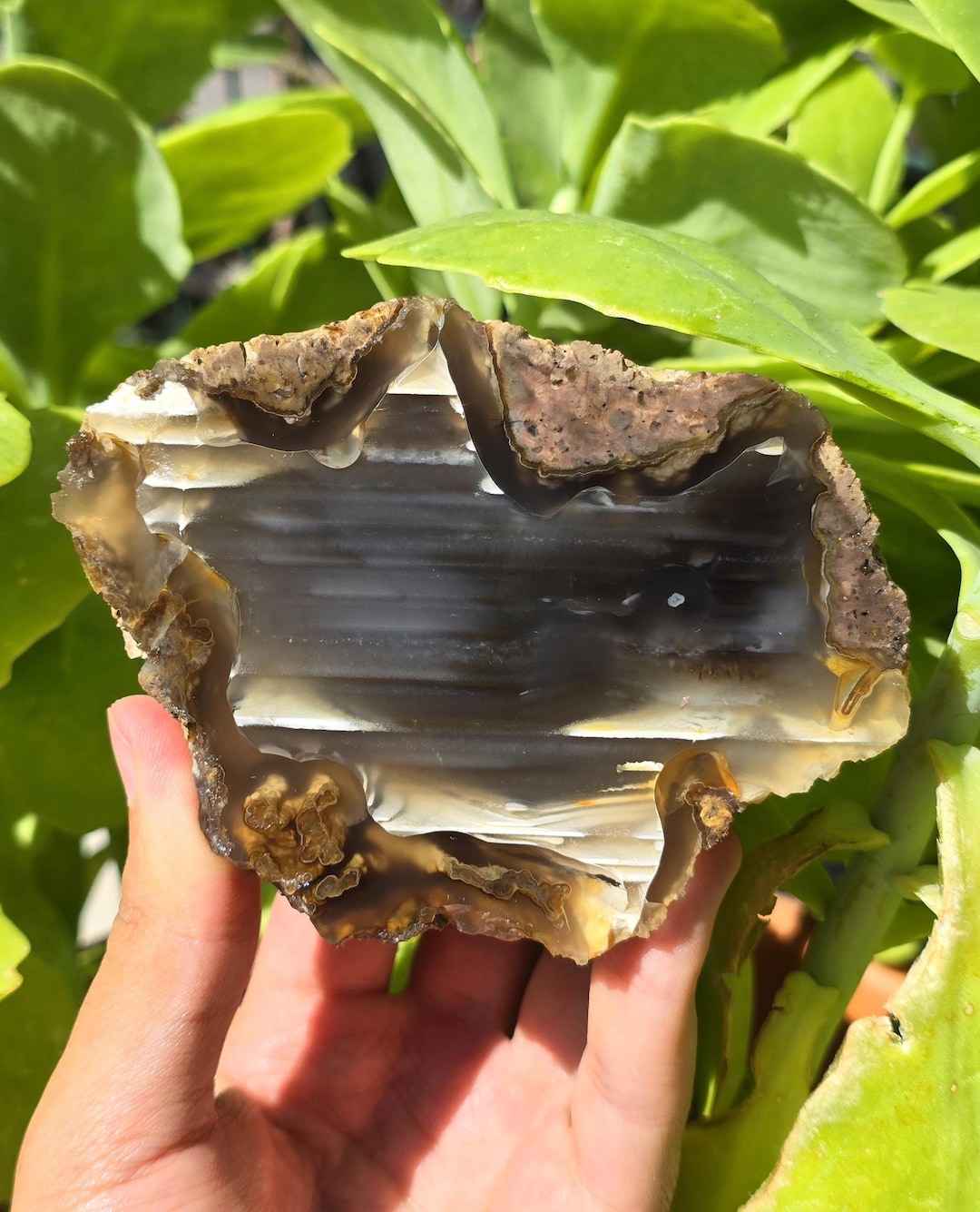 Ocean View Stone, Blue and White Waterline Banded Agate, Turkish Agate ...