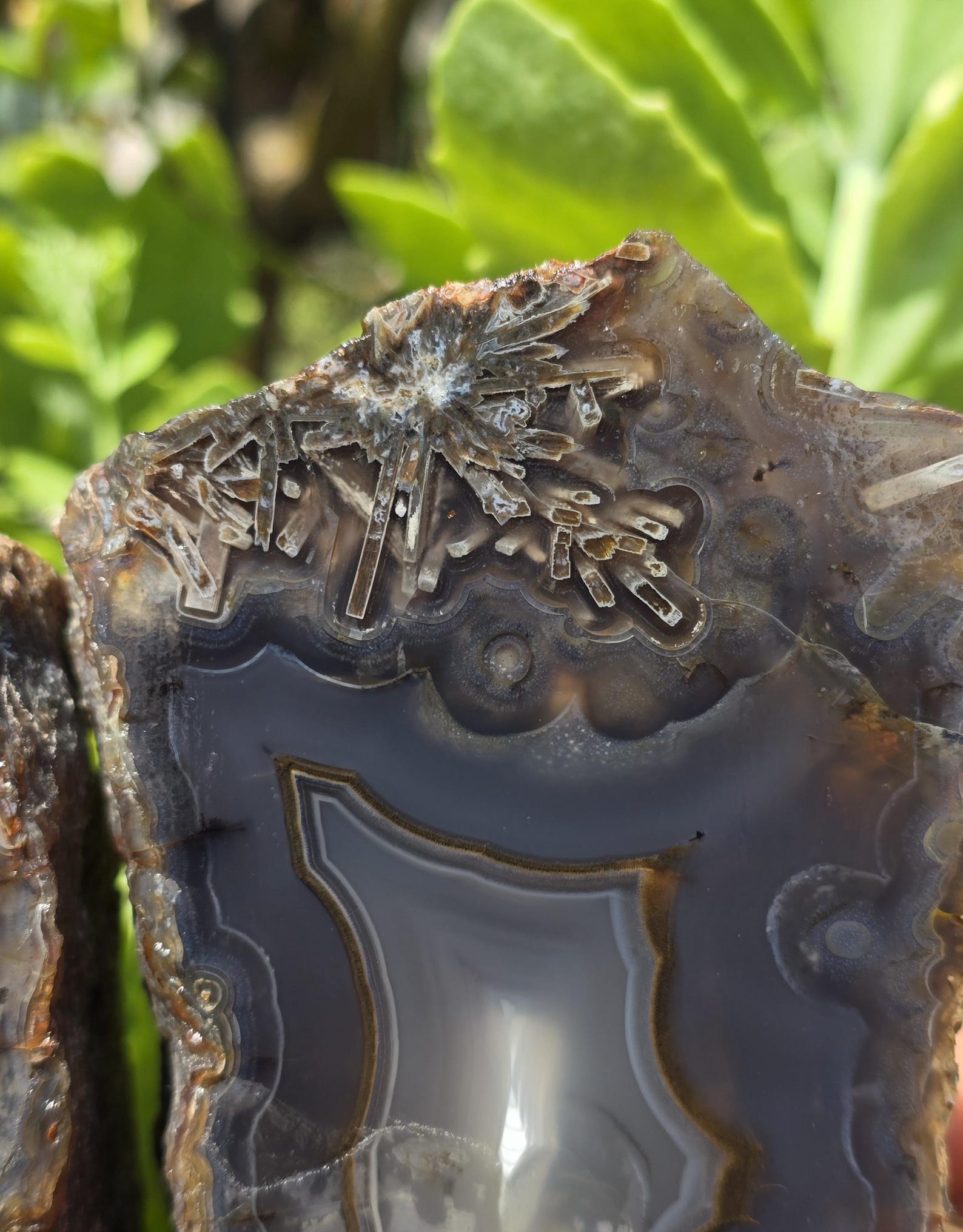 XL Turkish Stick and Banded Agate, Blue and Red Banded Agate, Cut and ...