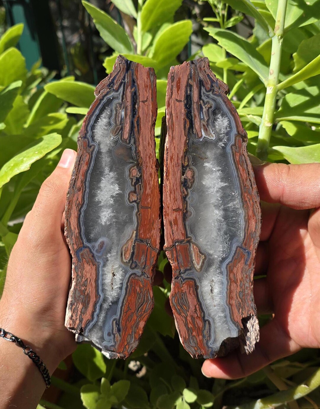 Large Rhyolite and Quartz Crystal and Blue Banded Agate, Turkish Agate ...